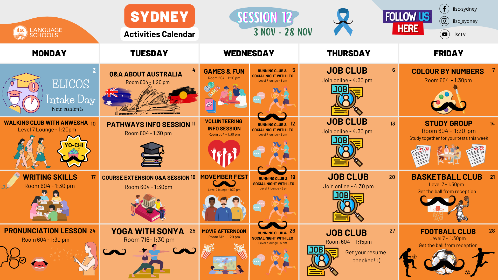 ILSC Australia Current Activities Calendars